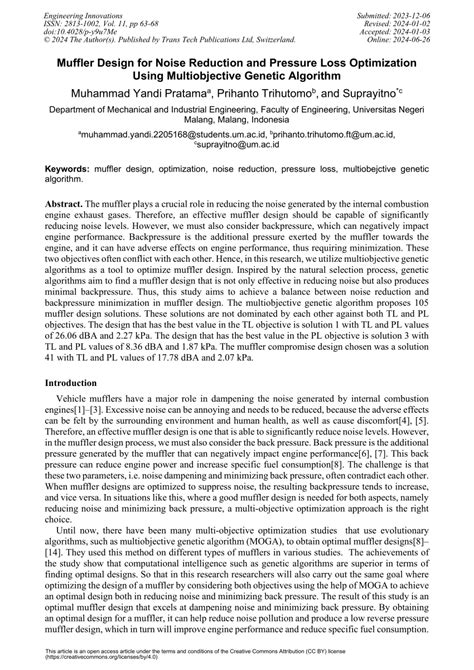Pdf Muffler Design For Noise Reduction And Pressure Loss Optimization