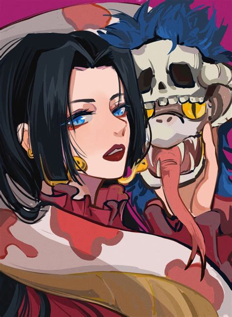 Safebooru 1girl Black Hair Blue Eyes Boa Hancock Commentary Request