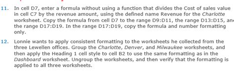 Solved 11 In Cell 07 Enter A Formula Without Using A