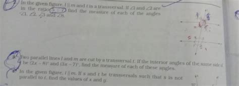 In The Given Figure M And T Is A Transversal If And Are In Th
