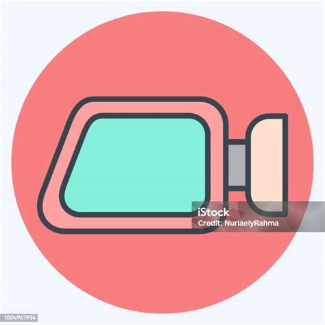 아이콘 도어 미러 자동차 부품 기호와 관련이 있습니다 색상 메이트 스타일 심플한 디자인 편집 가능 간단한 일러스트레이션 거울에 대한 스톡 벡터 아트 및 기타 이미지 Istock