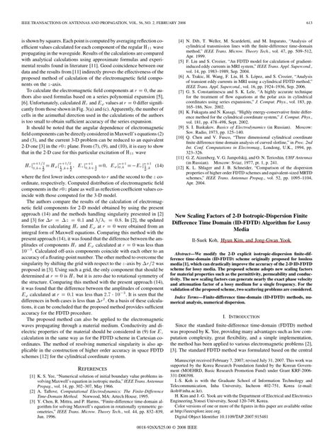Pdf New Scaling Factors Of 2 D Isotropic Dispersion Finite Difference Time Domain Id Fdtd