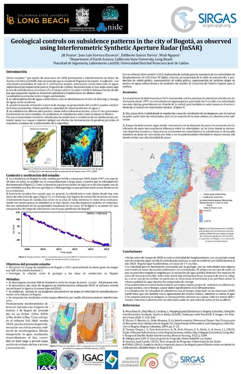 Geological Controls On Subsidence Patterns In The City Of Bogotá As Observed Using