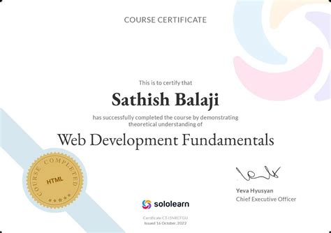 Webdevelopment Share Webdevelopment Sololearn Completed Sathish