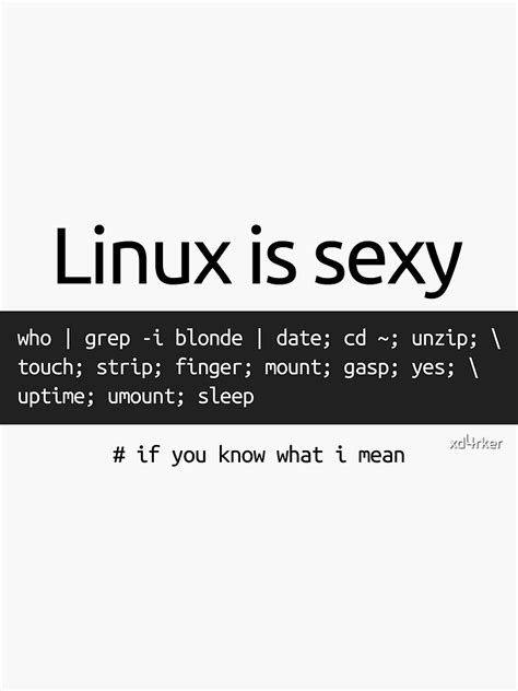 Linux Is Sexy Sticker For Sale By Xd Rker Redbubble