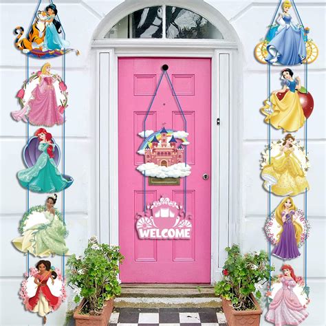 12pcs Princess Birthday Party Supplies Princess Party Door