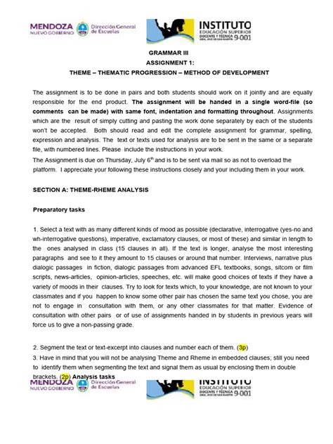 Grammar Iii Assignment 1 2021 Pdf Clause Grammar