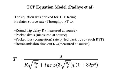 Ppt Tfrc Tcp Friendly Rate Control Using Tcp Equation Based