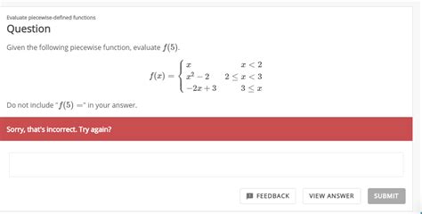 solved given the following piecewise function evaluate f 5