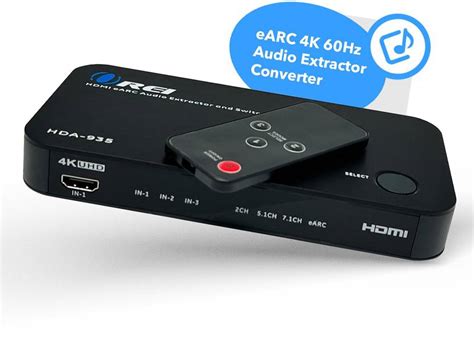 Orei 4k Earc 60hz Audio Extractor Converter 3x1 Soundbar 18g Hdmi 2 0 Arc Support Media