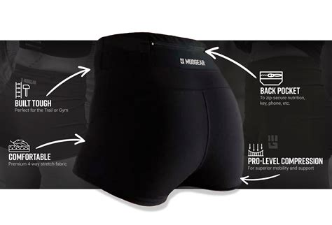 Womens Flex Fit Compression Shorts 2 Inch Inseam Mudgear