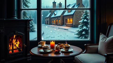 아늑한 분위기의 겨울 캐빈 딱딱거리는 벽난로 옆에서 따뜻한 커피와 휴식을 위한 부드러운 눈🔥 Youtube