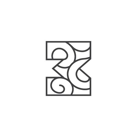 Number 3 Curves Thin Lines Art Logo Vector 33132418 Vector Art At Vecteezy