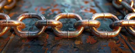 Symbolic Elements Chain Links Flat Design Front View Strength In Unity
