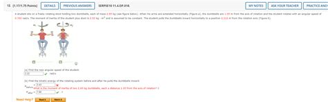 Solved A Find The New Angular Speed Of The Babe Rad S Chegg Com