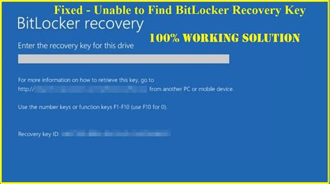 Unable To Find Bitlocker Recovery Key Perfect Solution