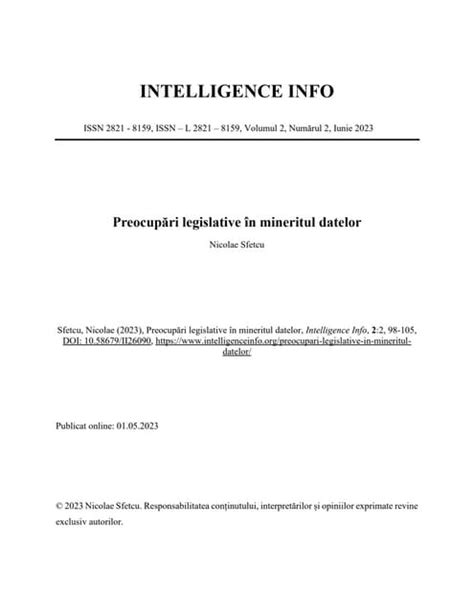 Preocupări Legislative în Mineritul Datelor Pdf