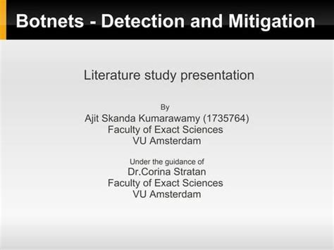 Seminar On Botnet Detection Pptx Information And Network Security