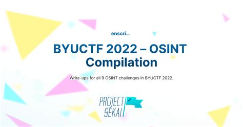 Byuctf 2022 Osint Compilation