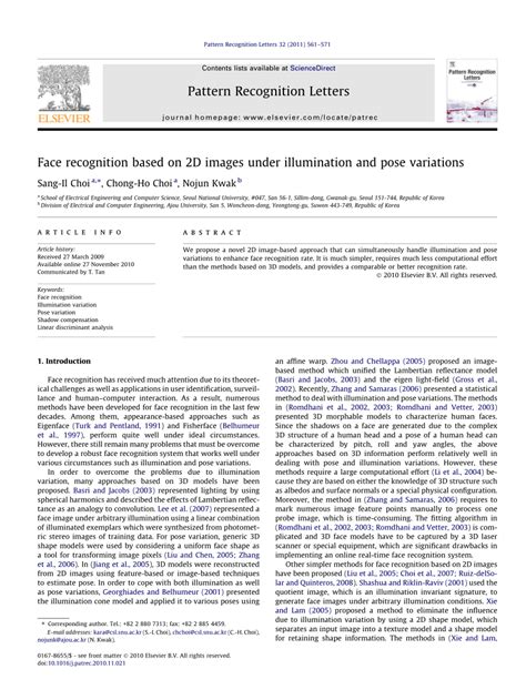 Pdf Image Based Face Recognition Under Illumination And Pose Variations