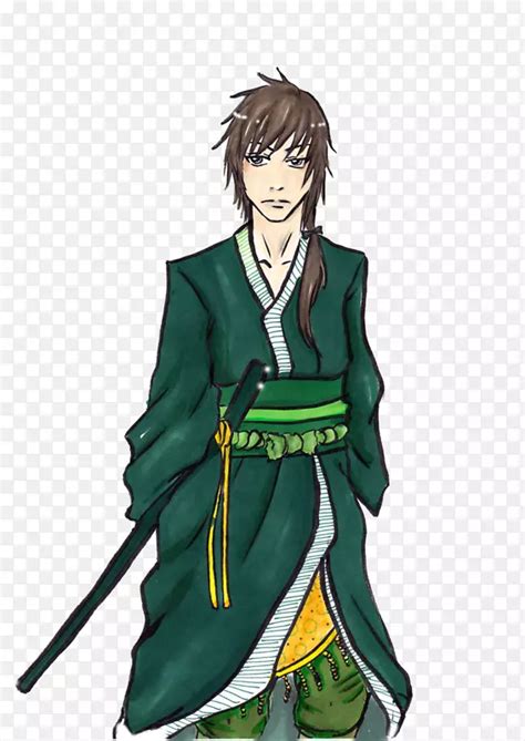 长袍服装设计绿色制服 武士艺妓PNG图片素材下载 图片编号5874442 PNG素材网