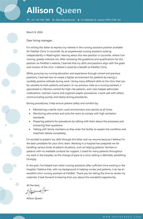 Resume For Nurses Or Medical Assistant Cover Letter Free Resume And