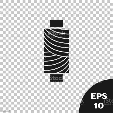 투명 한 배경에 격리 된 스풀 아이콘에 검은 재봉 스레드 원사 스풀 스레드 보빈 벡터 일러스트레이션 공예에 대한 스톡 벡터 아트 및 기타 이미지 Istock