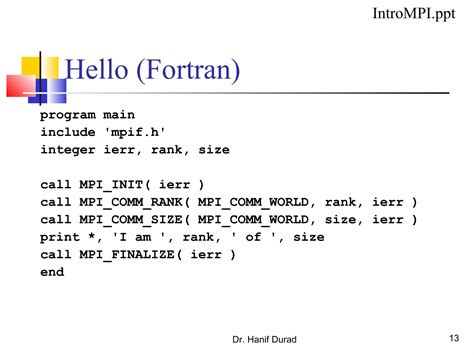 introduction to mpi ppt programming languages computing