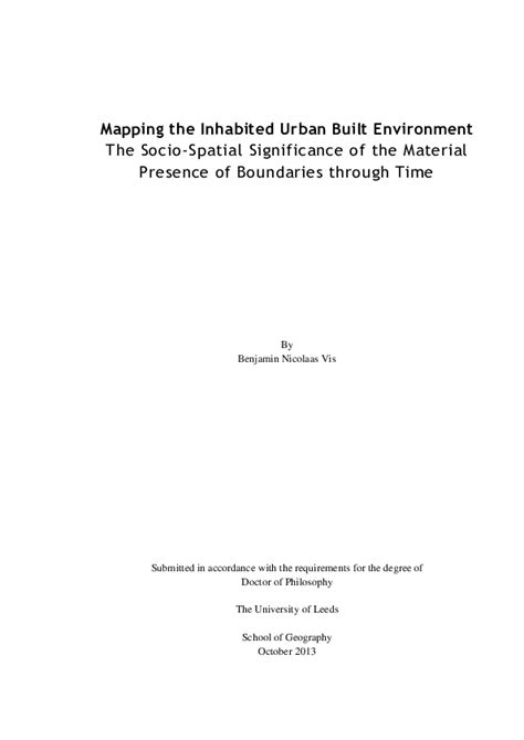 Pdf Mapping The Inhabited Urban Built Environment The Socio Spatial Significance Of The