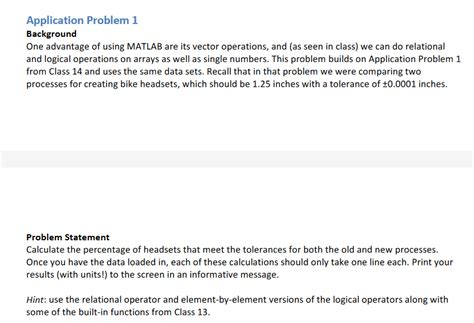 Application Problem 1 Background One Advantage Of