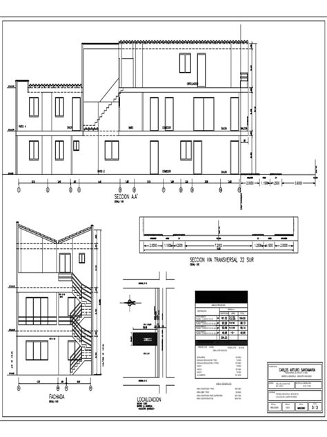 Carlos Arturo Arquitectonico 03082023 Plano 3 De 3 Model Pdf