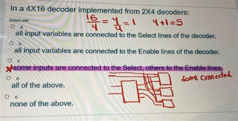 Solved Select One In A 4x16 Decoder Implemented From 2x4