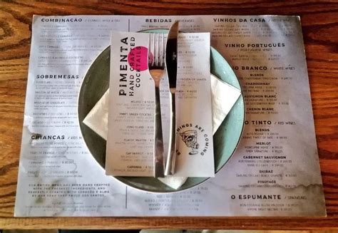 Menu At Pimenta Hand Crafted Cuisine Restaurant Klerksdorp