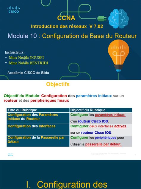 Itn Module 10 Configuration Des Paramètres De Base De Routeur Pdf Adresse Ip I Pv6