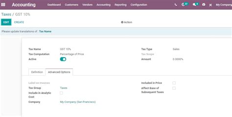 How To Configure Taxes In Odoo 14