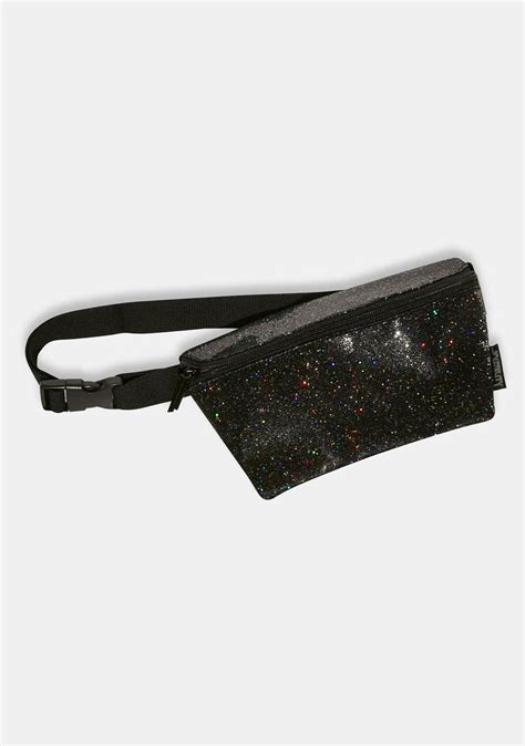 Fydelity Black Glam Glitter Fanny Pack Dolls Kill