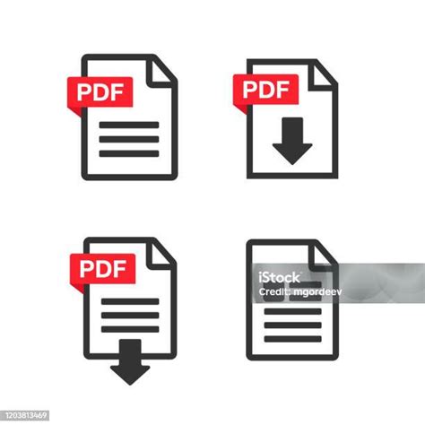 Pdf 파일 다운로드 아이콘입니다 문서 텍스트 기호 웹 형식 정보 누름 버튼에 대한 스톡 벡터 아트 및 기타 이미지 누름 버튼 데이터 라벨 Istock