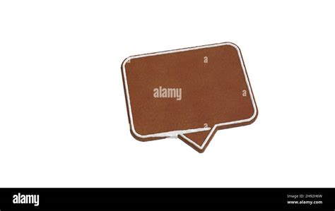 3d Rendering Of Gingerbread Cookie In Shape Of Symbol Of Rectangular
