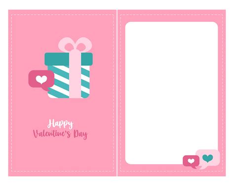 Card Template Foldable Printable Valentines Day Cards To Color
