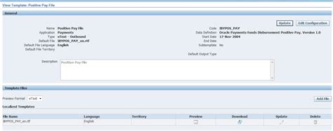 ORACLE MASTERMINDS Positive Pay Templates