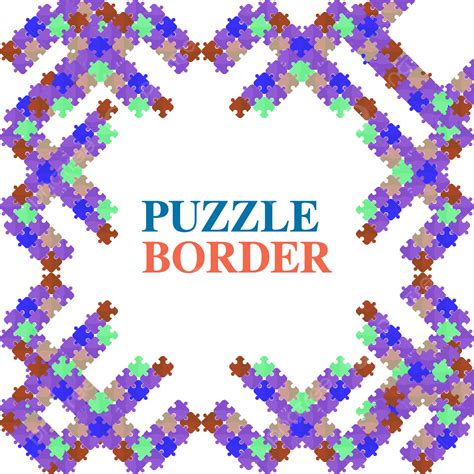 Puzzle Design Vector PNG Images Best Colorful Puzzle Border Vector Design Creative Play