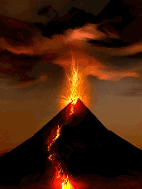 火山爆发图片动图火山爆发动图 伤感说说吧