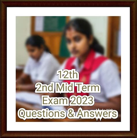 12th Computer Applications 2nd Mid Term Exam 2024 Question Paper