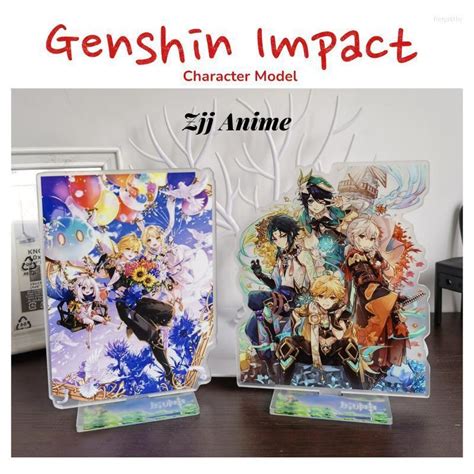 Anime Figures Set Genshin Impact Arataki Itto Albedo Tartaglia Kazuha Acrylic Stand Model