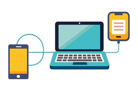 A Picture Of Two Computers And One Is Showing A Phone And A Phone With
