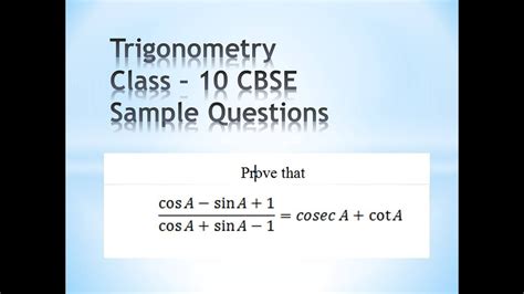 Prove That Cosa Sina1cosasina 1cosec Acota Trigonometry