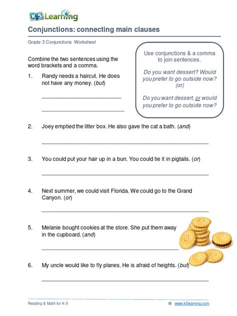 Grade 3 Conjunctions Main Clauses A Pdf Grammar Semantic Units