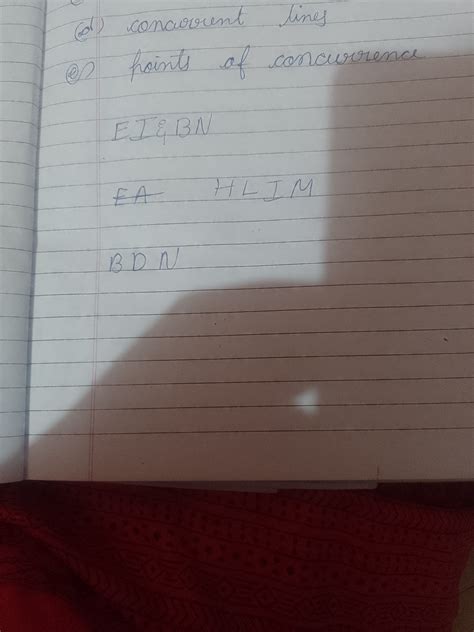 Question What Are Concurrent Lines And Points Of Concurrence For The Foll