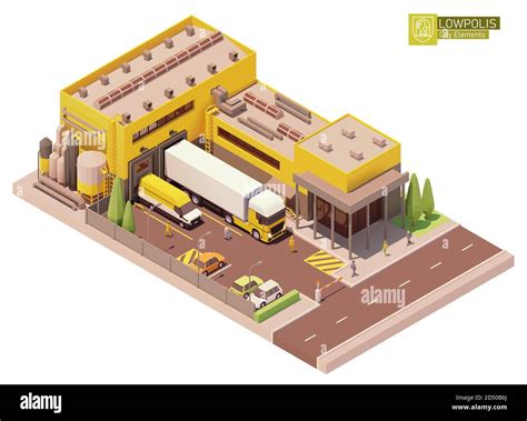 vector isometric factory building stock vector image and art alamy