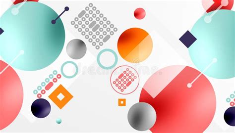 Minimalistic Abstract Vector Design Layered Geometric Shapes Circles Squares And Triangles